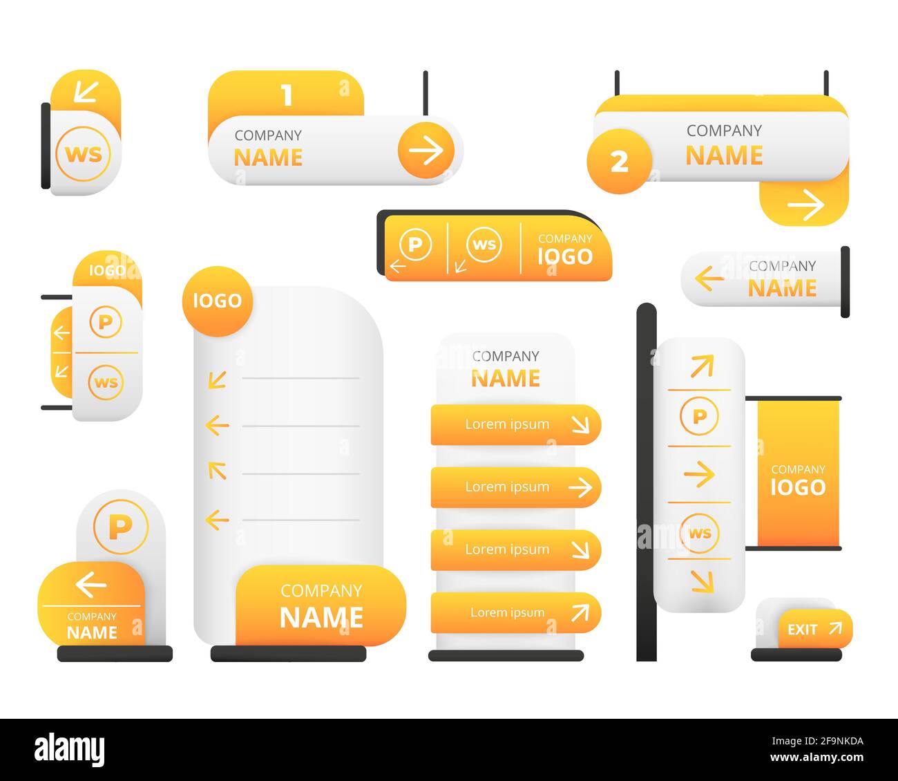 Yellow geometric banners and business layouts templates. Marketing ...