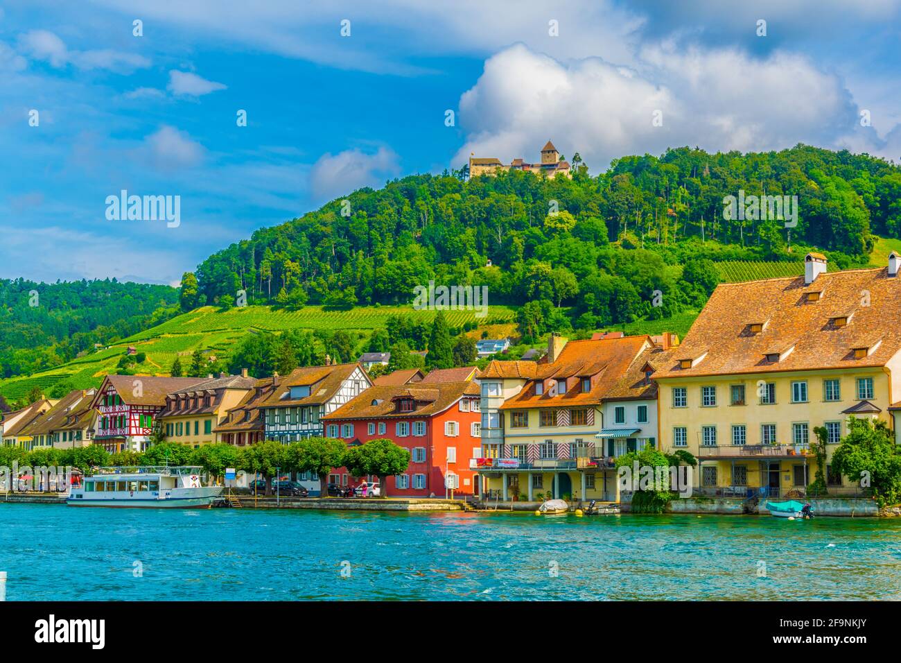 Stein am Rhein in Switzerland reflecting on Rhein river Stock Photo - Alamy