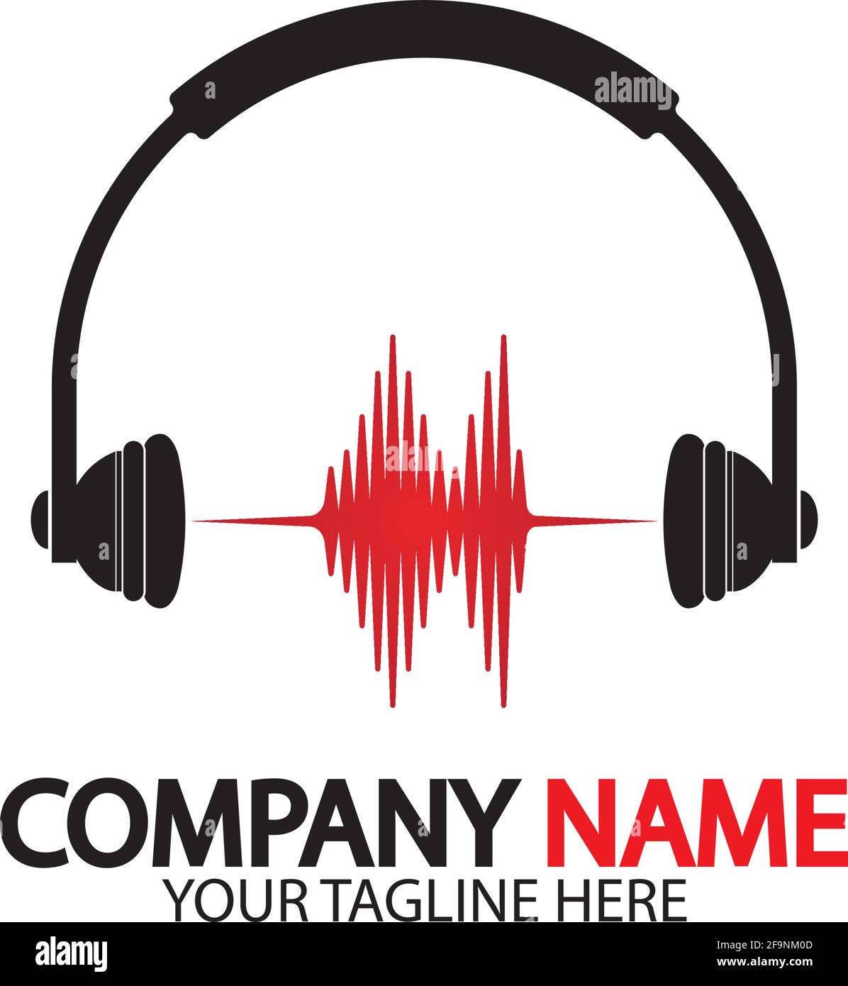 Headphone icon. Headphones with sound wave icon isolated, minimal ...