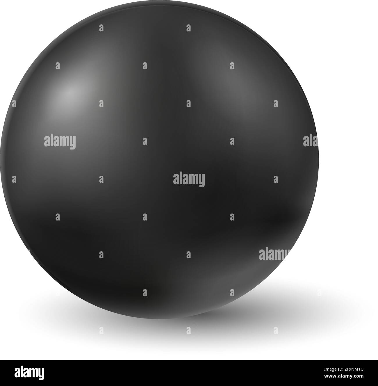 Black round ball. Sphere geometric empty metal decoration with light ...