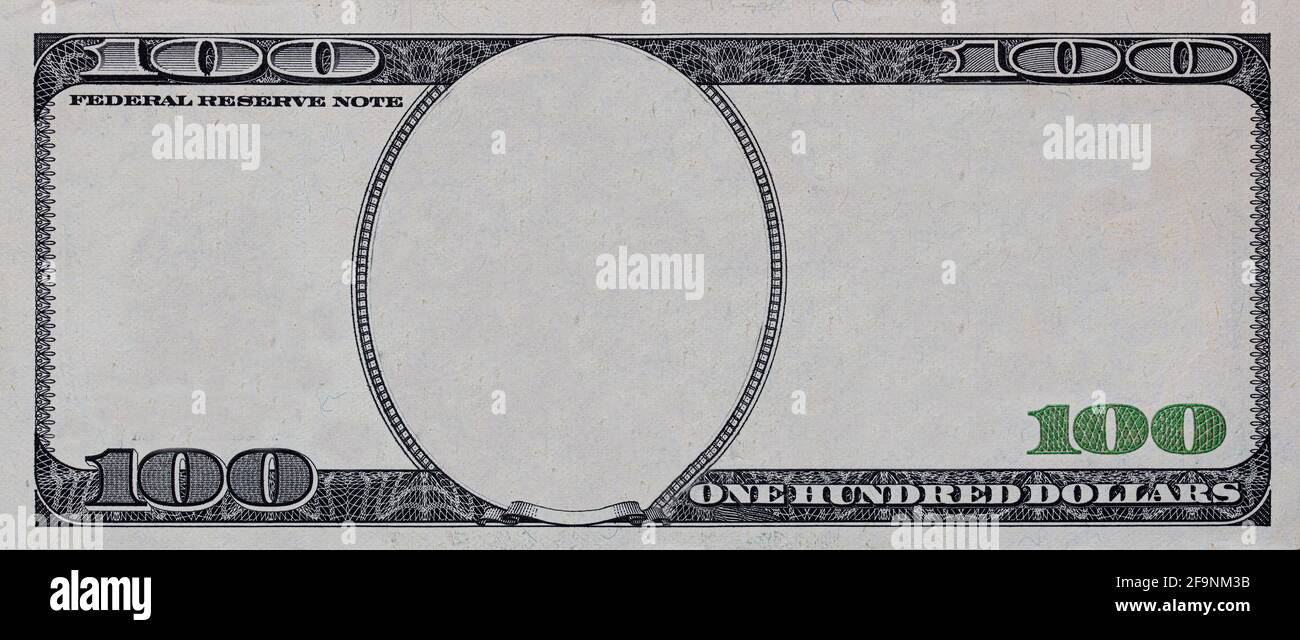 U.S. 100 dollar banknote. Elements for design purpose on white ...