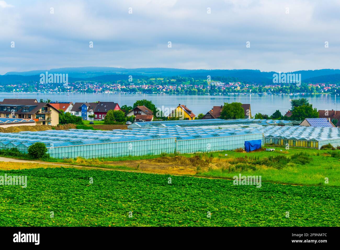 Aerial view of the Island Reichenau at Lake Constance, Germany Stock ...