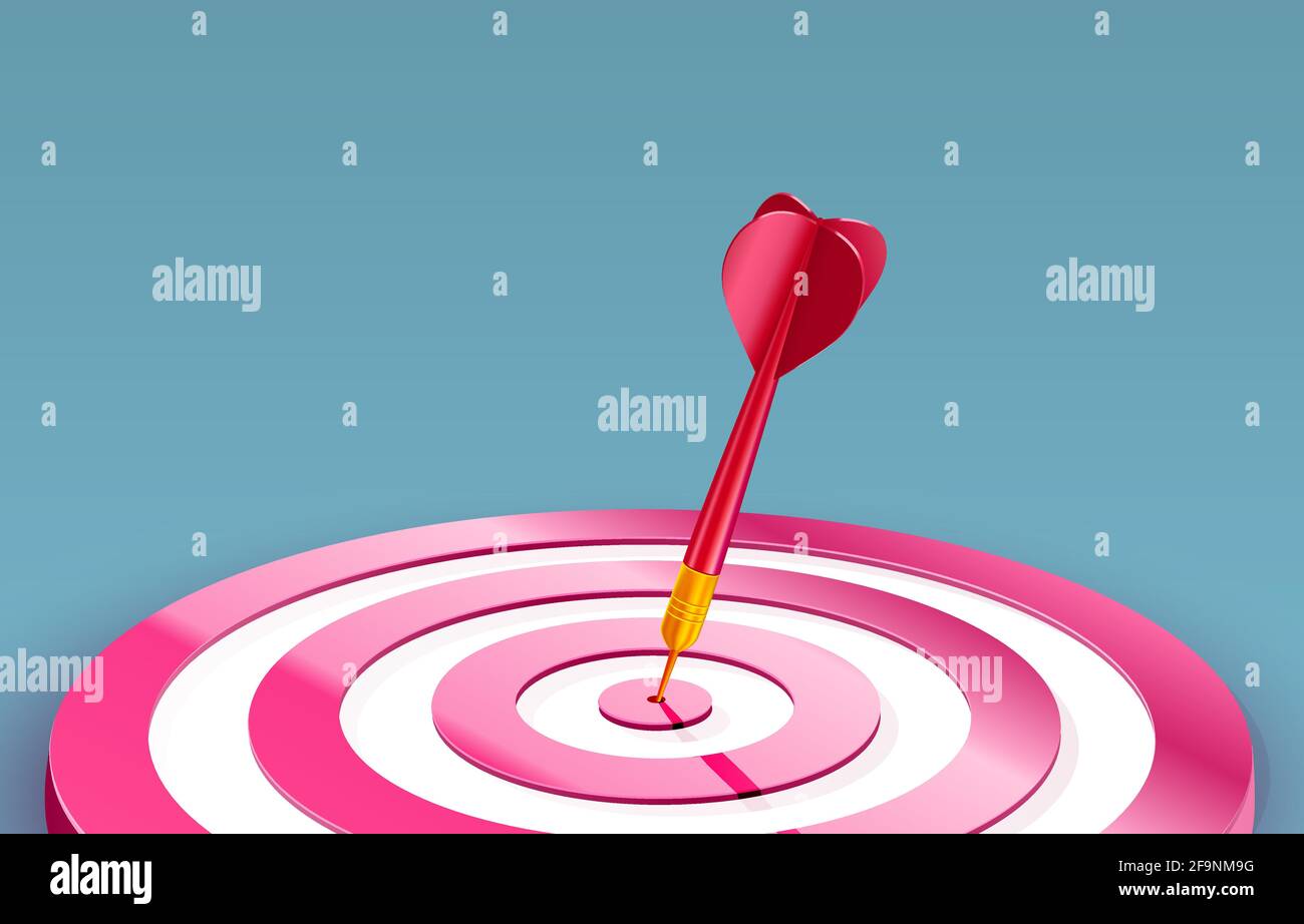 Target landing page, banner business 3d icon. Vector illustration Stock ...