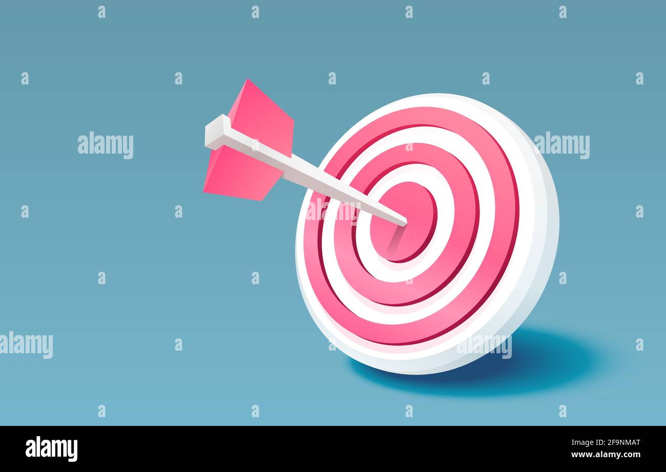 Target landing page, banner business 3d icon. Vector illustration Stock ...