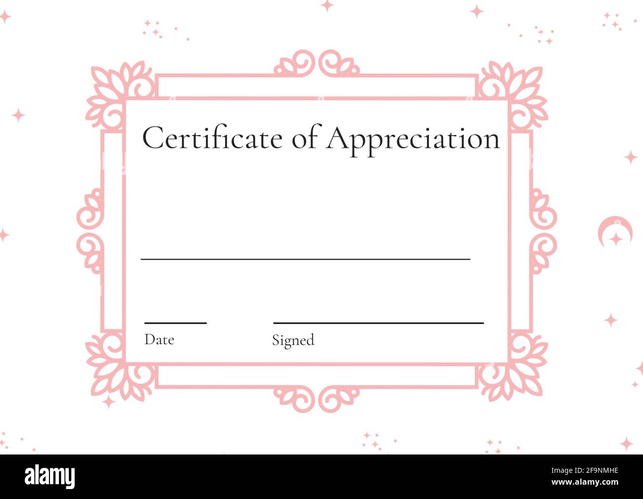 Certificate of appreciation text with black lines and copy space in ...