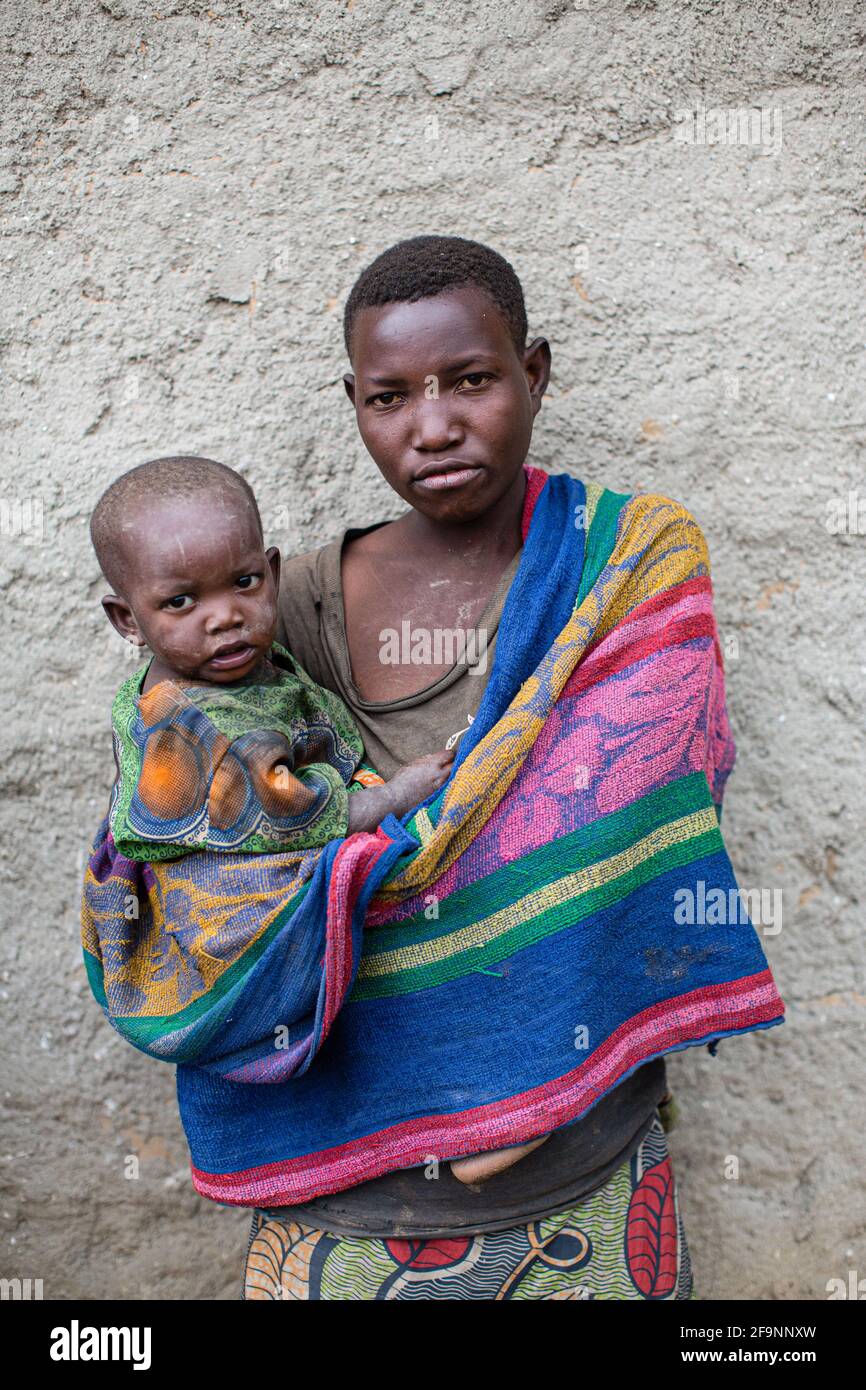 Traditional Pygmy Village, Kibira National Park, Burundi, Africa Stock ...