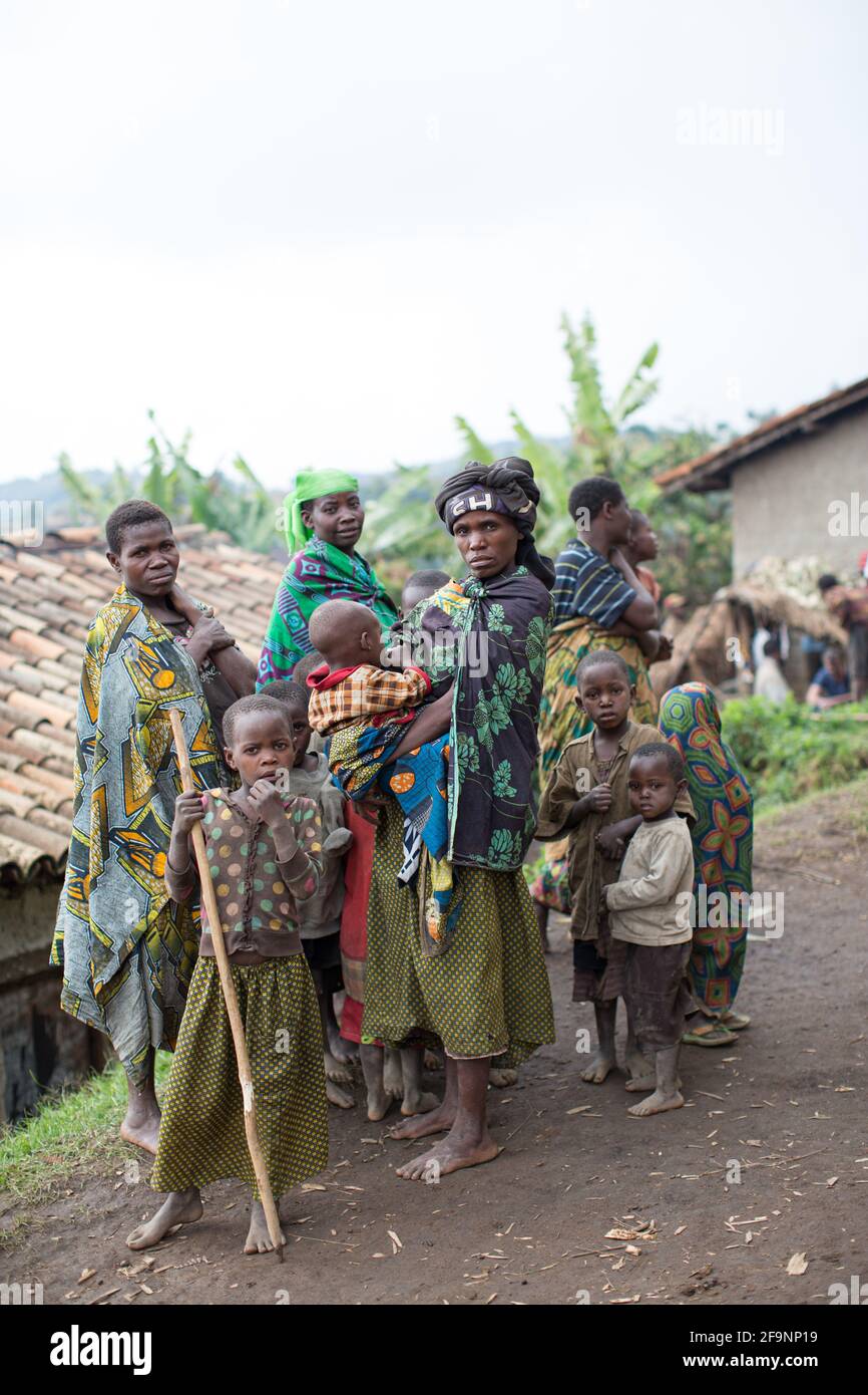 Traditional Pygmy Village, Kibira National Park, Burundi, Africa Stock ...