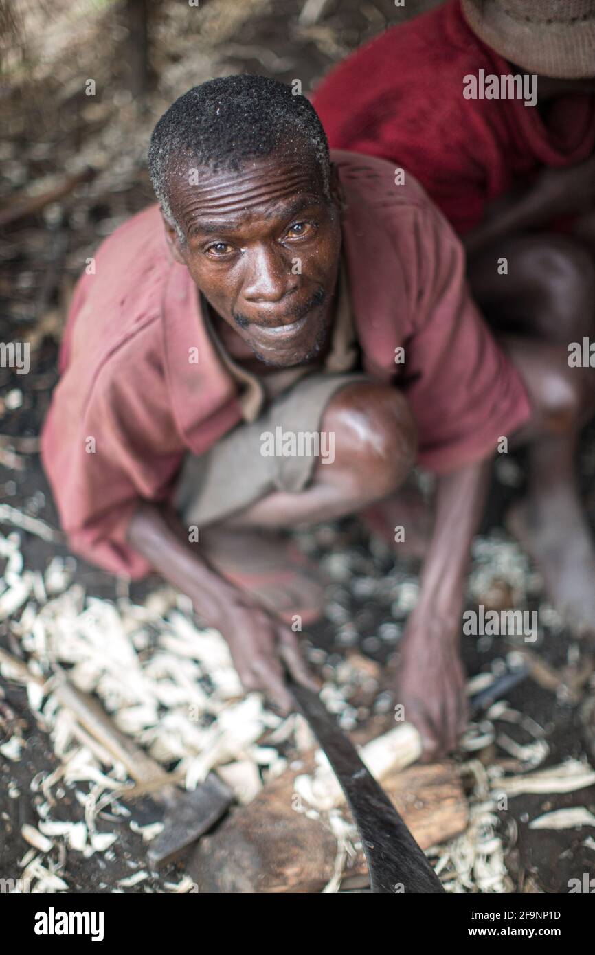 Traditional Pygmy Village, Kibira National Park, Burundi, Africa Stock ...