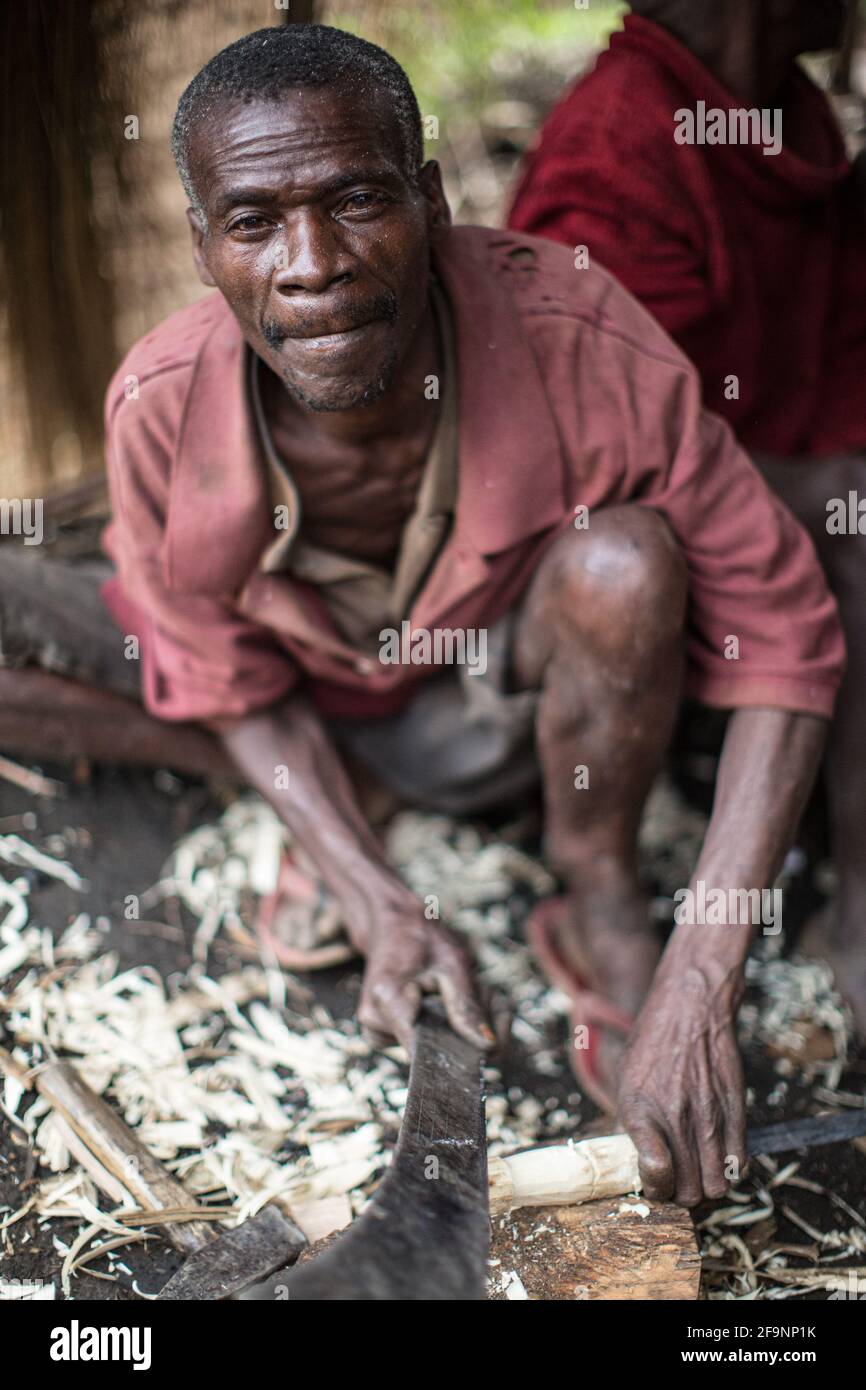 Traditional Pygmy Village, Kibira National Park, Burundi, Africa Stock ...