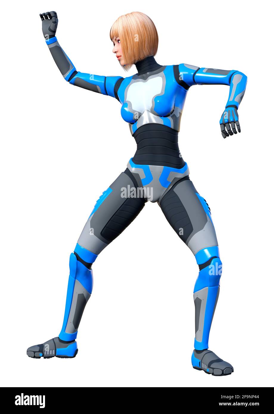 3D rendering of a female robot isolated on white background Stock Photo ...