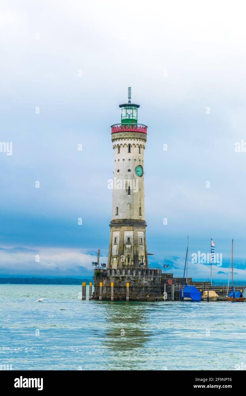 View of a lighthouse in the german town Lindau Stock Photo - Alamy