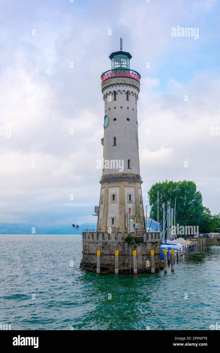 View of a lighthouse in the german town Lindau Stock Photo - Alamy