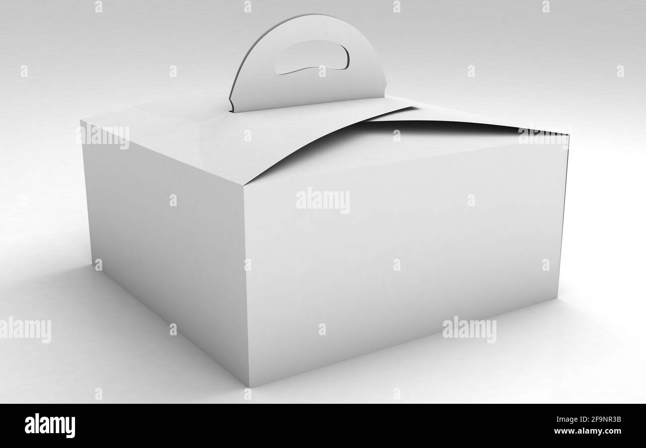 white box on a white background. 3D render Stock Photo - Alamy