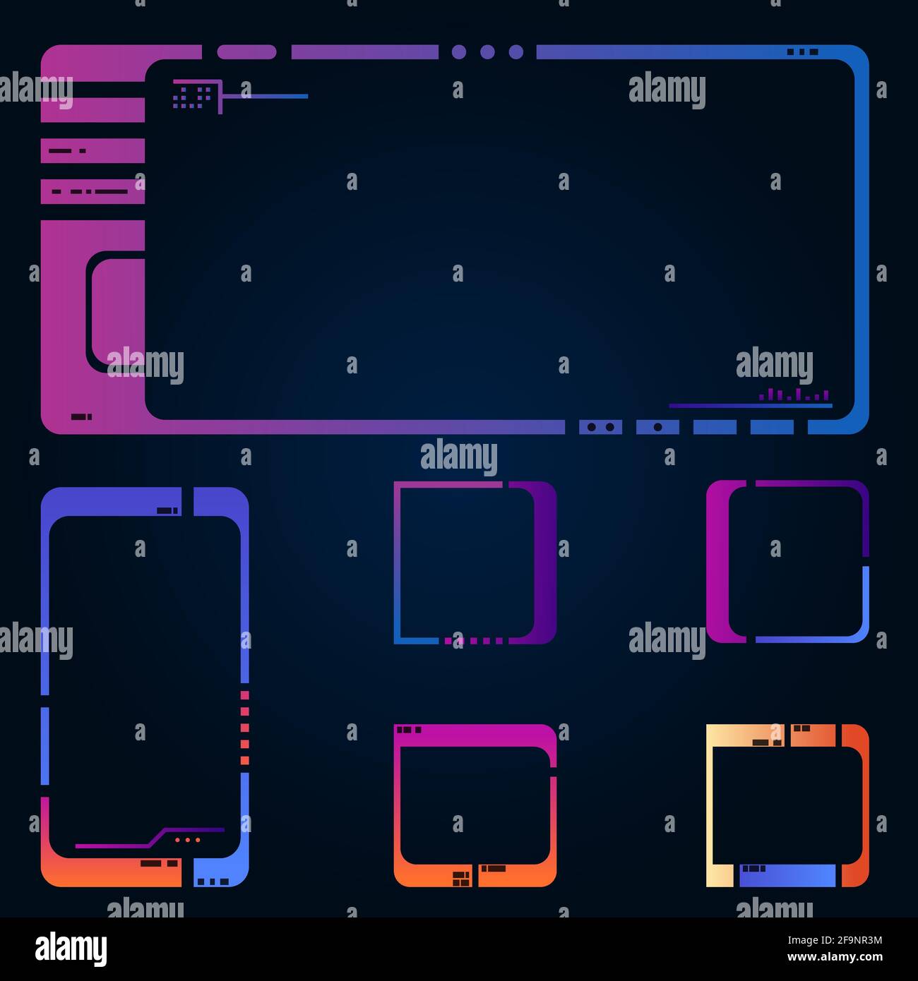 Futuristic screen border hi-res stock photography and images - Alamy