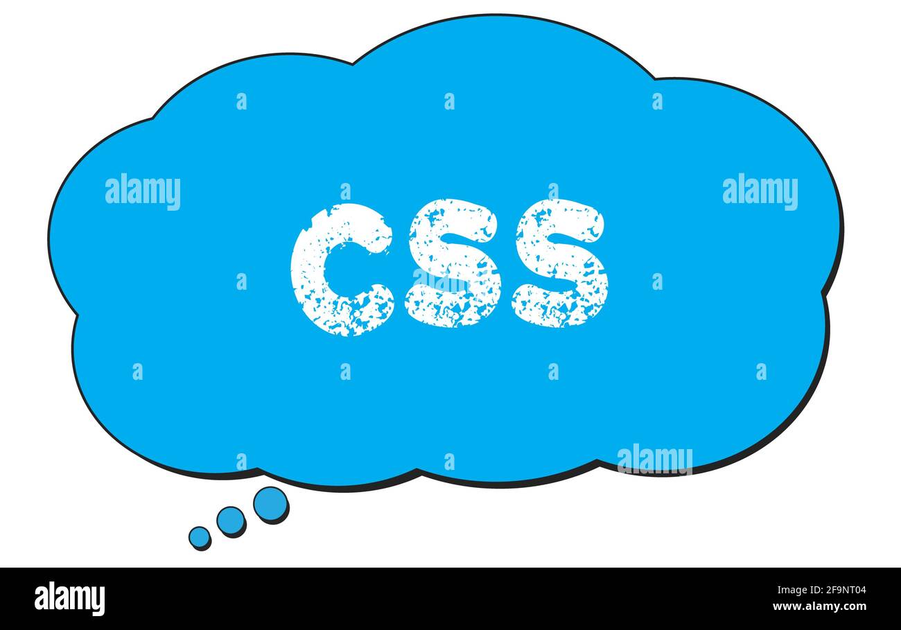 CSS text written on a blue thought cloud bubble Stock Photo - Alamy