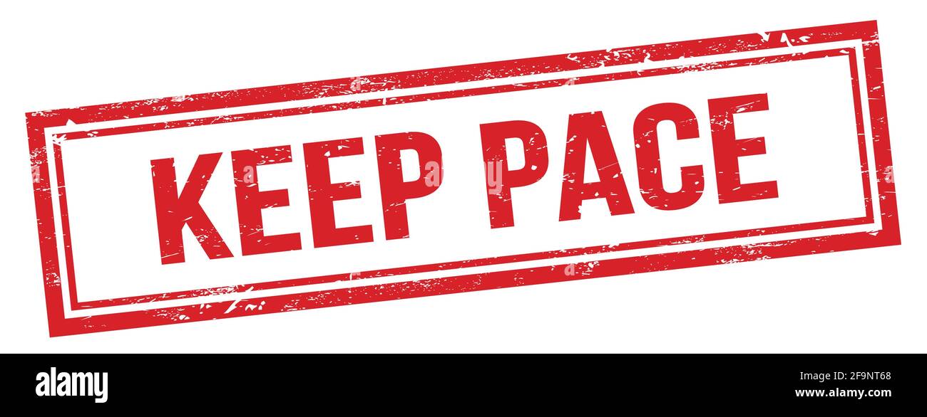 KEEP PACE text on red grungy vintage rectangle stamp Stock Photo - Alamy