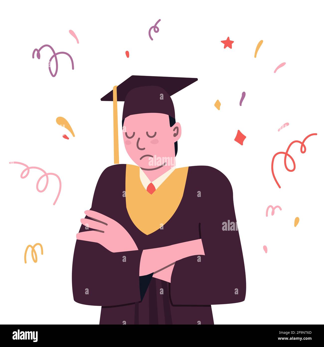 Young guy graduating Stock Vector Images - Alamy