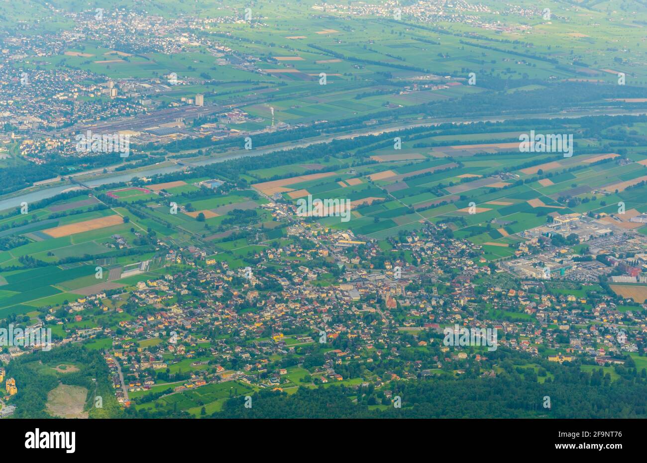 Aerial view of Schaan, liechtenstein Stock Photo - Alamy