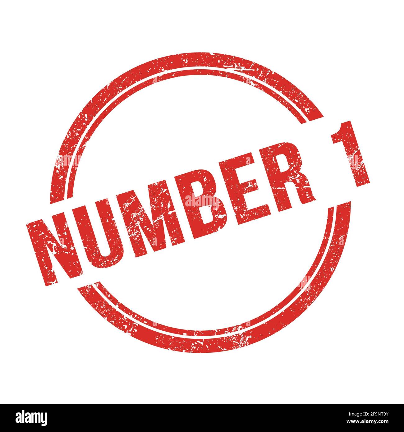 NUMBER 1 text written on red grungy vintage round stamp Stock Photo - Alamy
