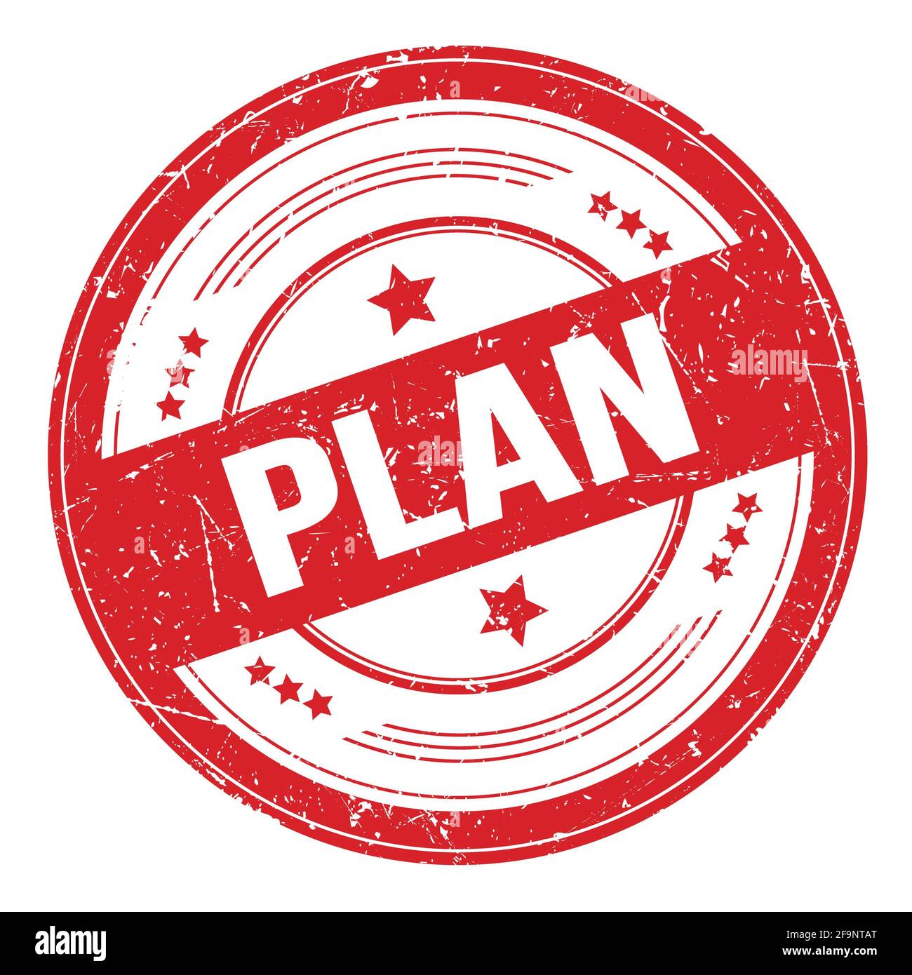 PLAN text on red round grungy texture stamp Stock Photo - Alamy