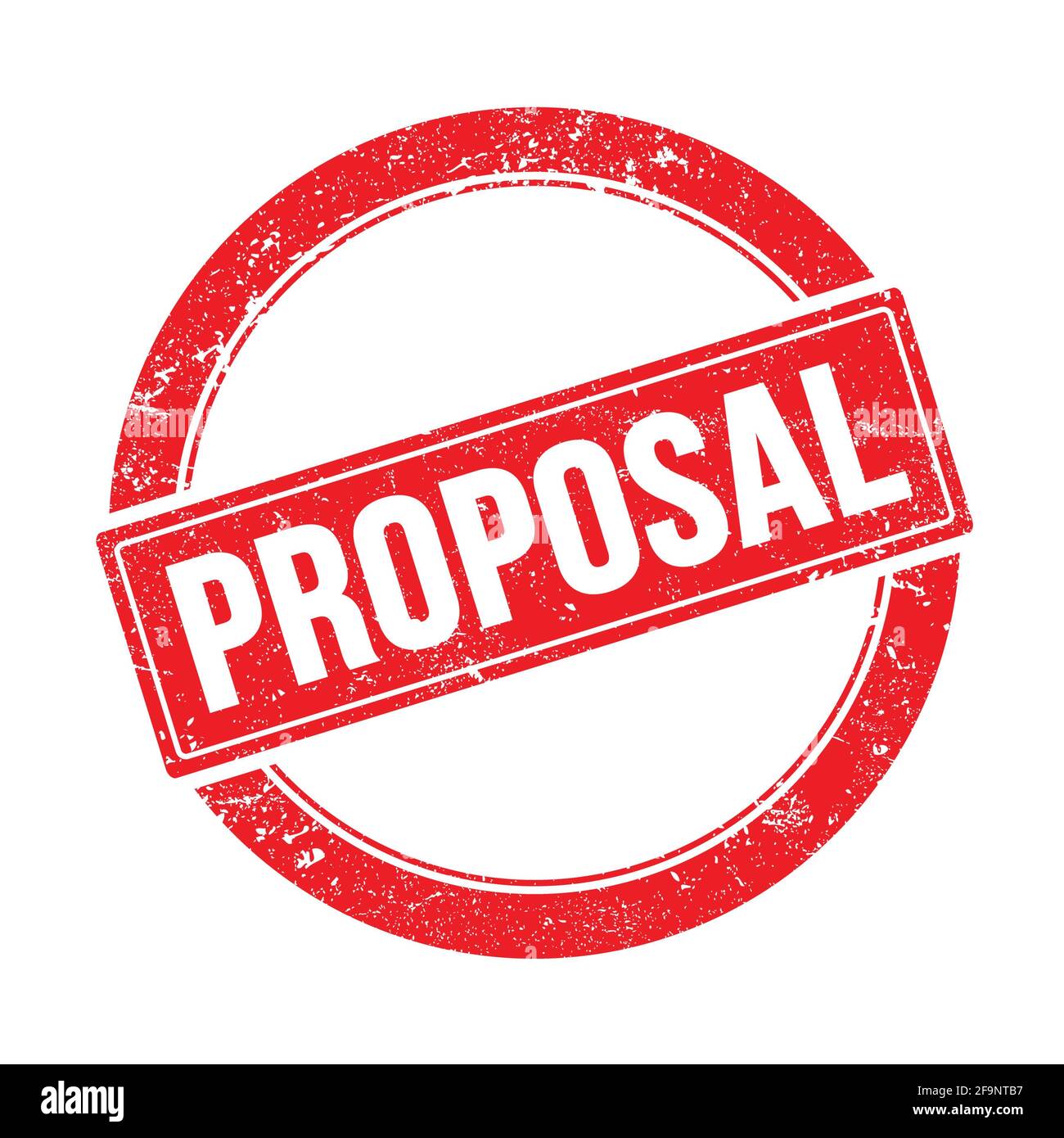 PROPOSAL text on red grungy round vintage stamp Stock Photo - Alamy
