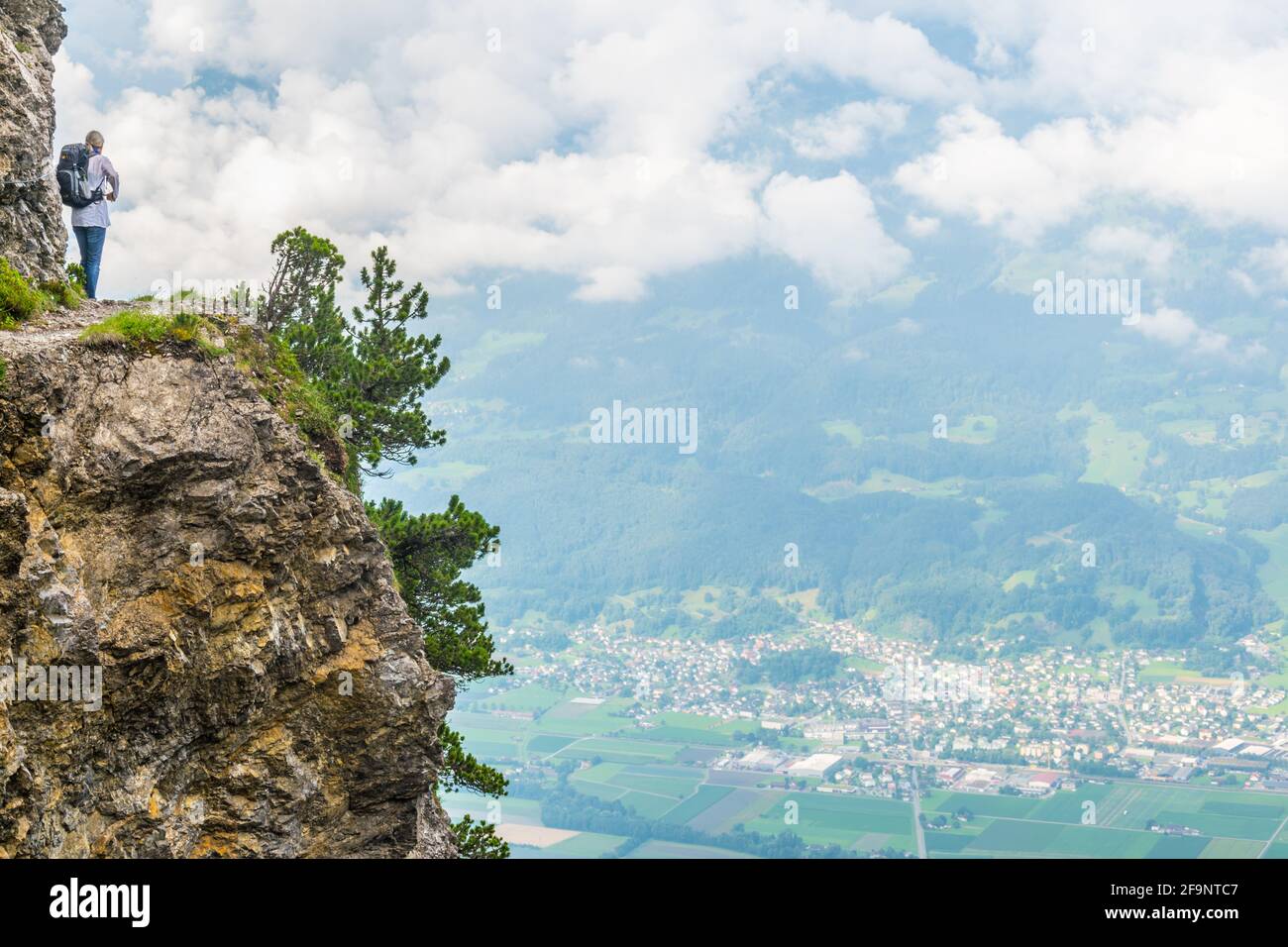 aerial view of liechtenstein from furstensteig hiking trail Stock Photo ...