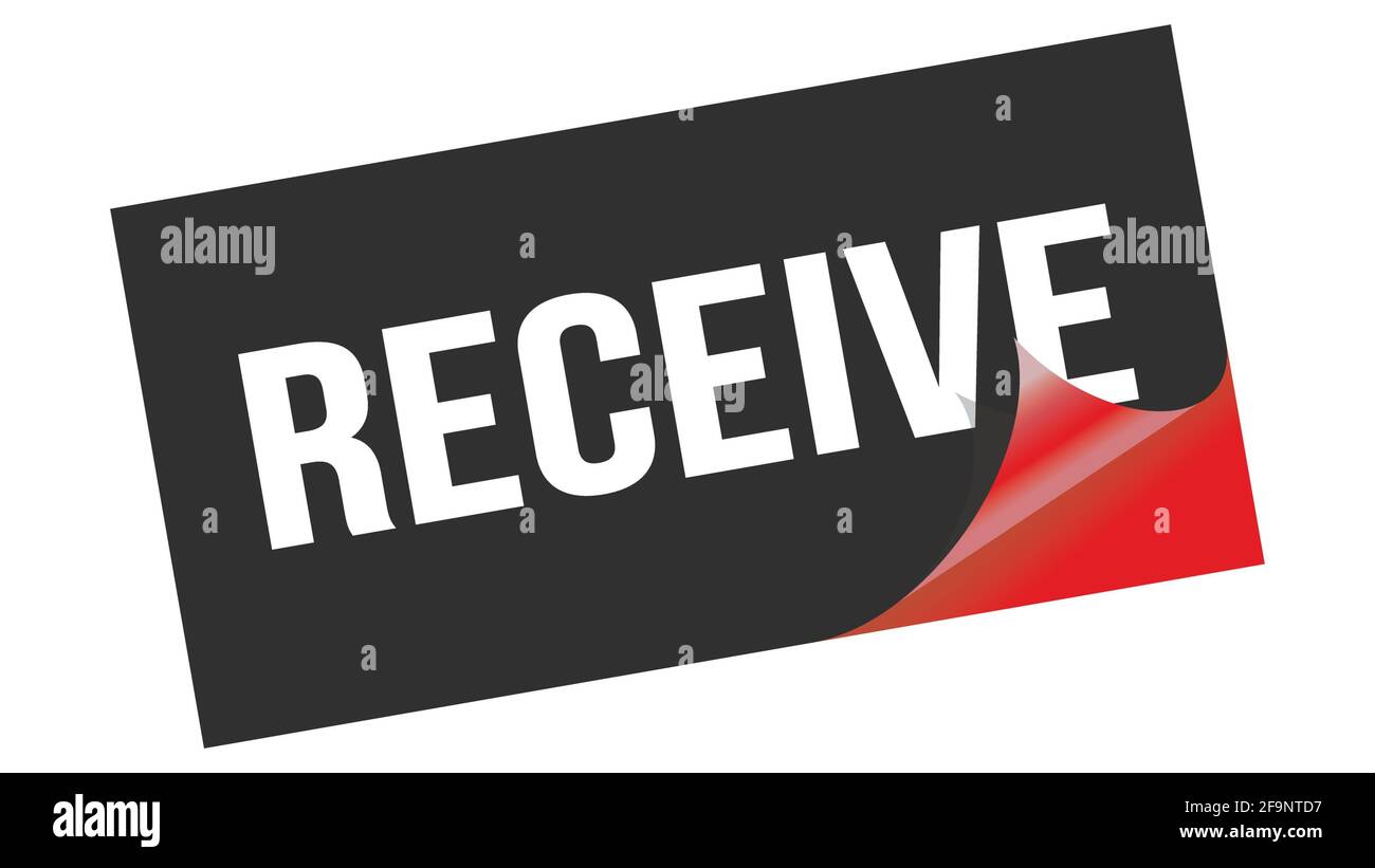 RECEIVE text written on black red sticker stamp Stock Photo - Alamy