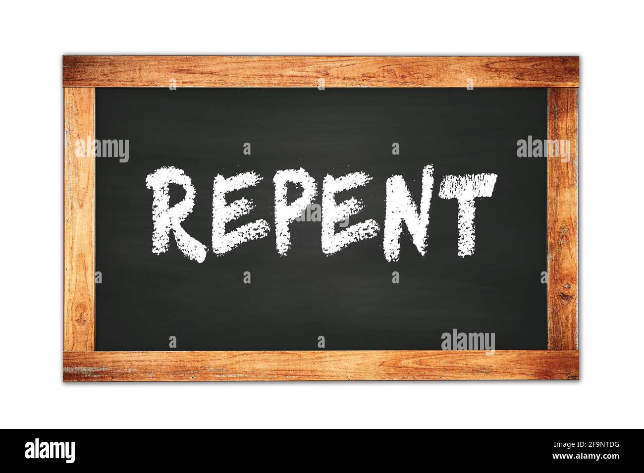 REPENT text written on black wooden frame school blackboard Stock Photo ...