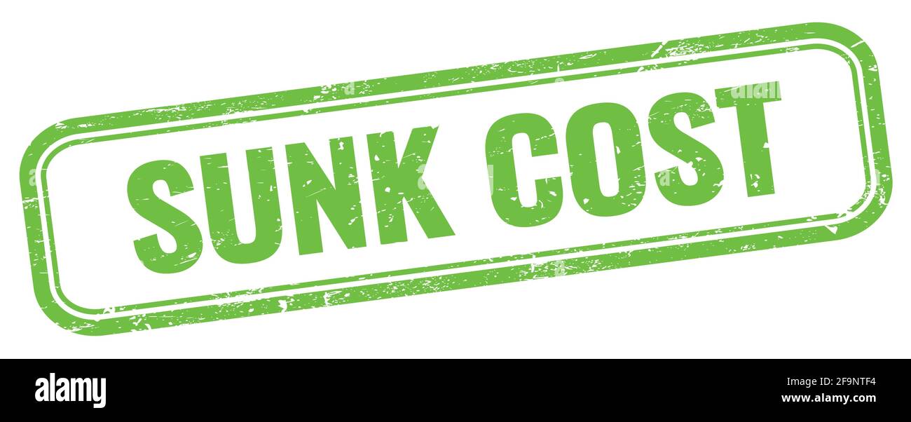 SUNK COST text on green grungy vintage rectangle stamp Stock Photo - Alamy