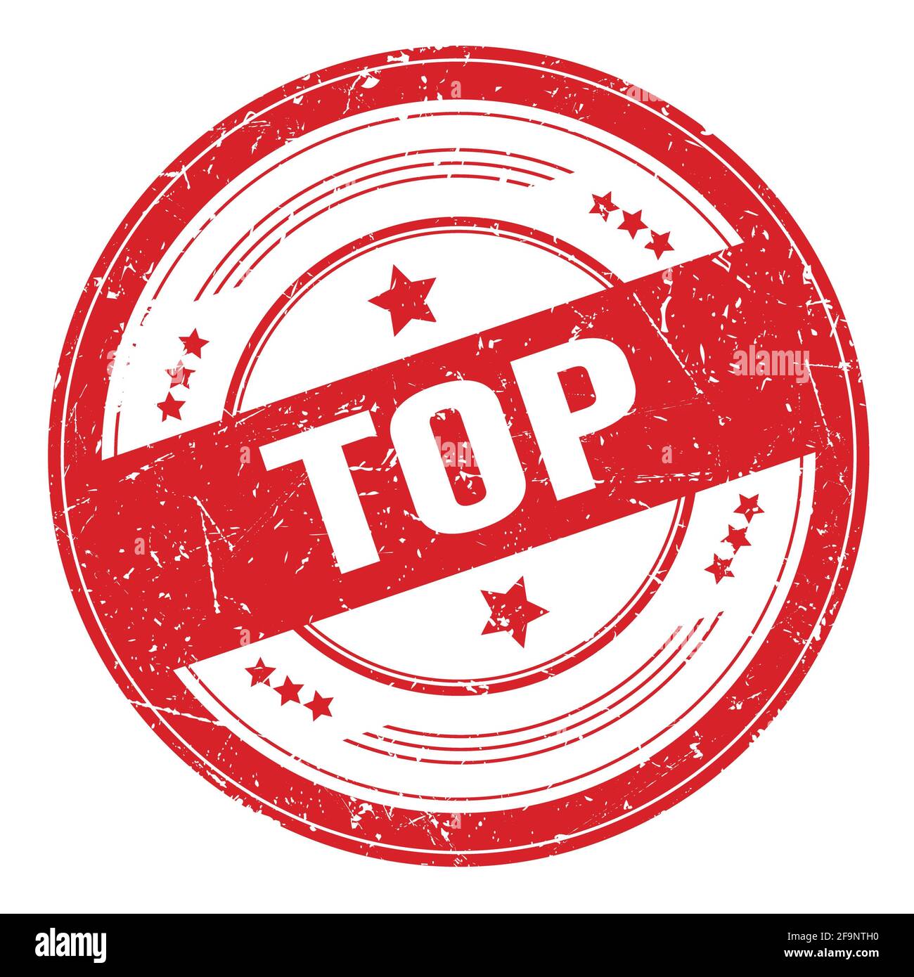 TOP text on red round grungy texture stamp Stock Photo - Alamy