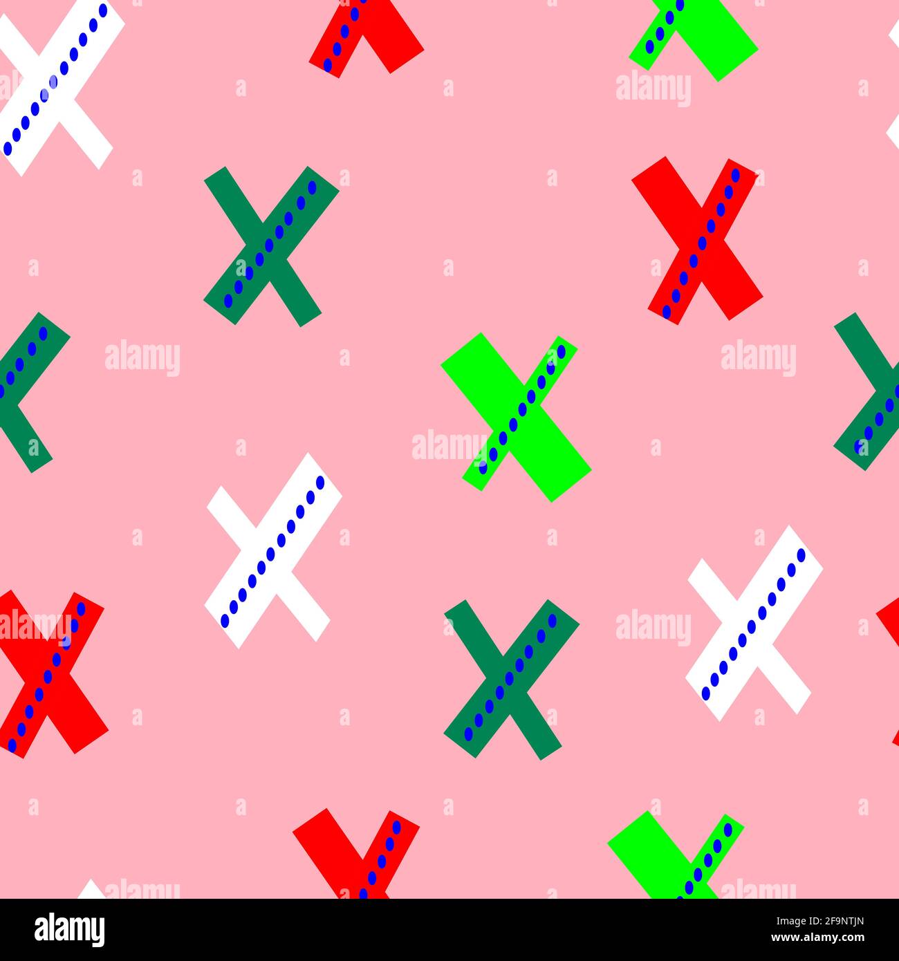 vector seamless pattern multicolored crosses x on a contrasting ...