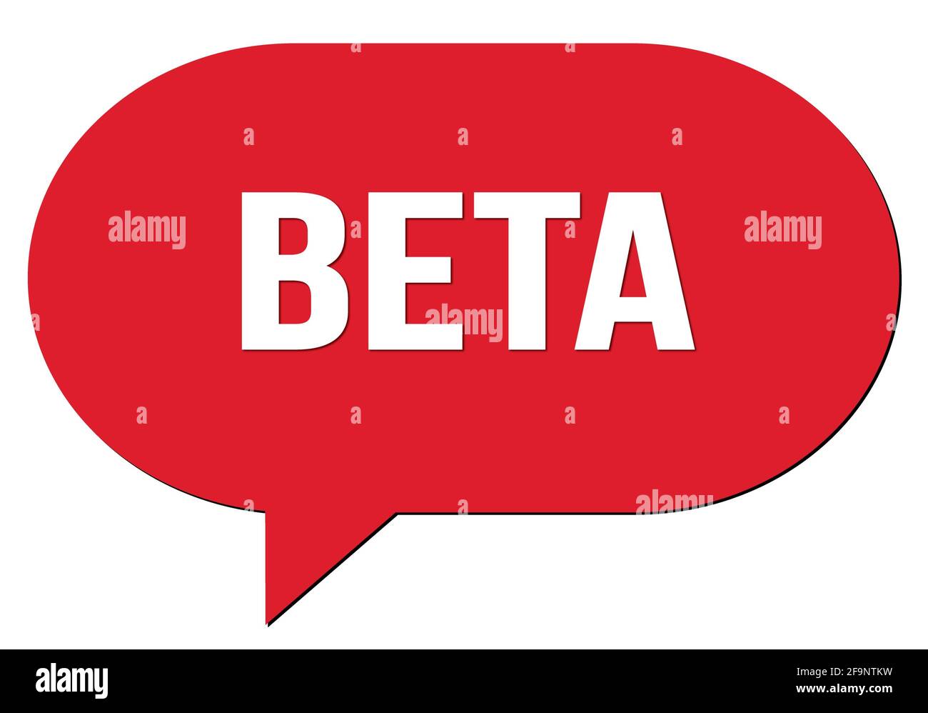 BETA text written in a red speech bubble stamp Stock Photo - Alamy