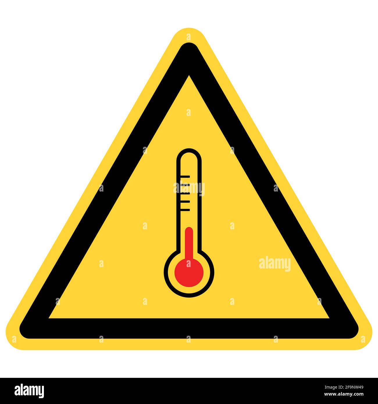 Thermometer and danger sign Stock Photo - Alamy
