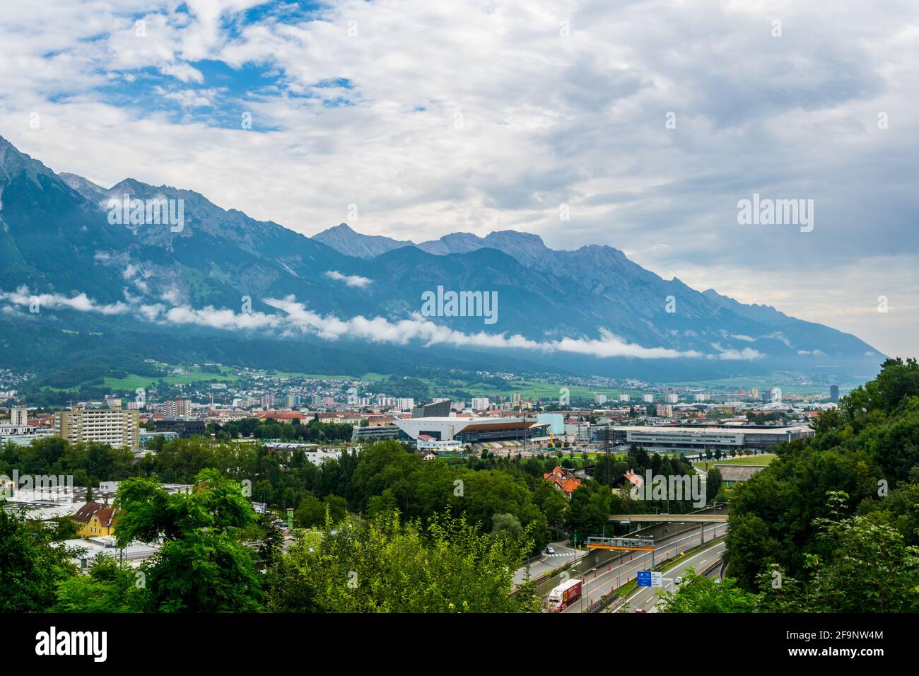Aerial view of the Austrian city Innsbruck Stock Photo - Alamy