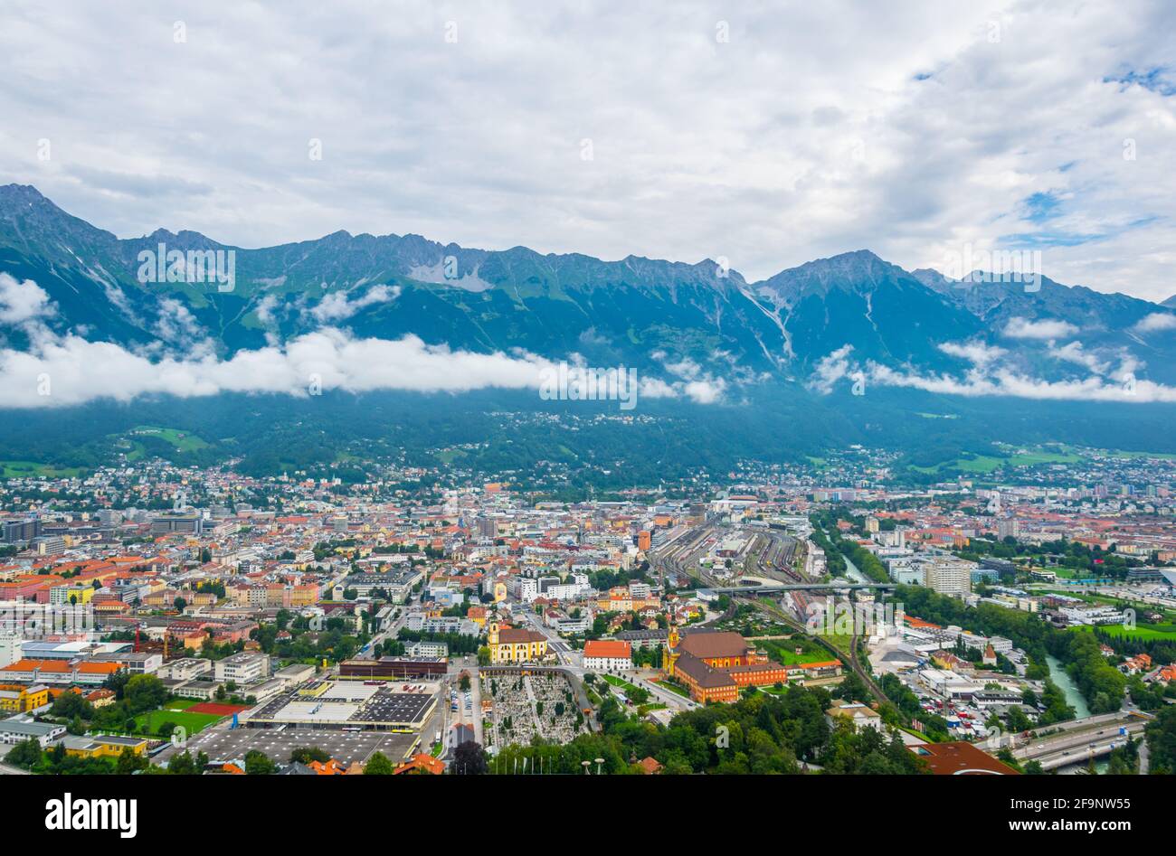 Aerial view of the Austrian city Innsbruck Stock Photo - Alamy