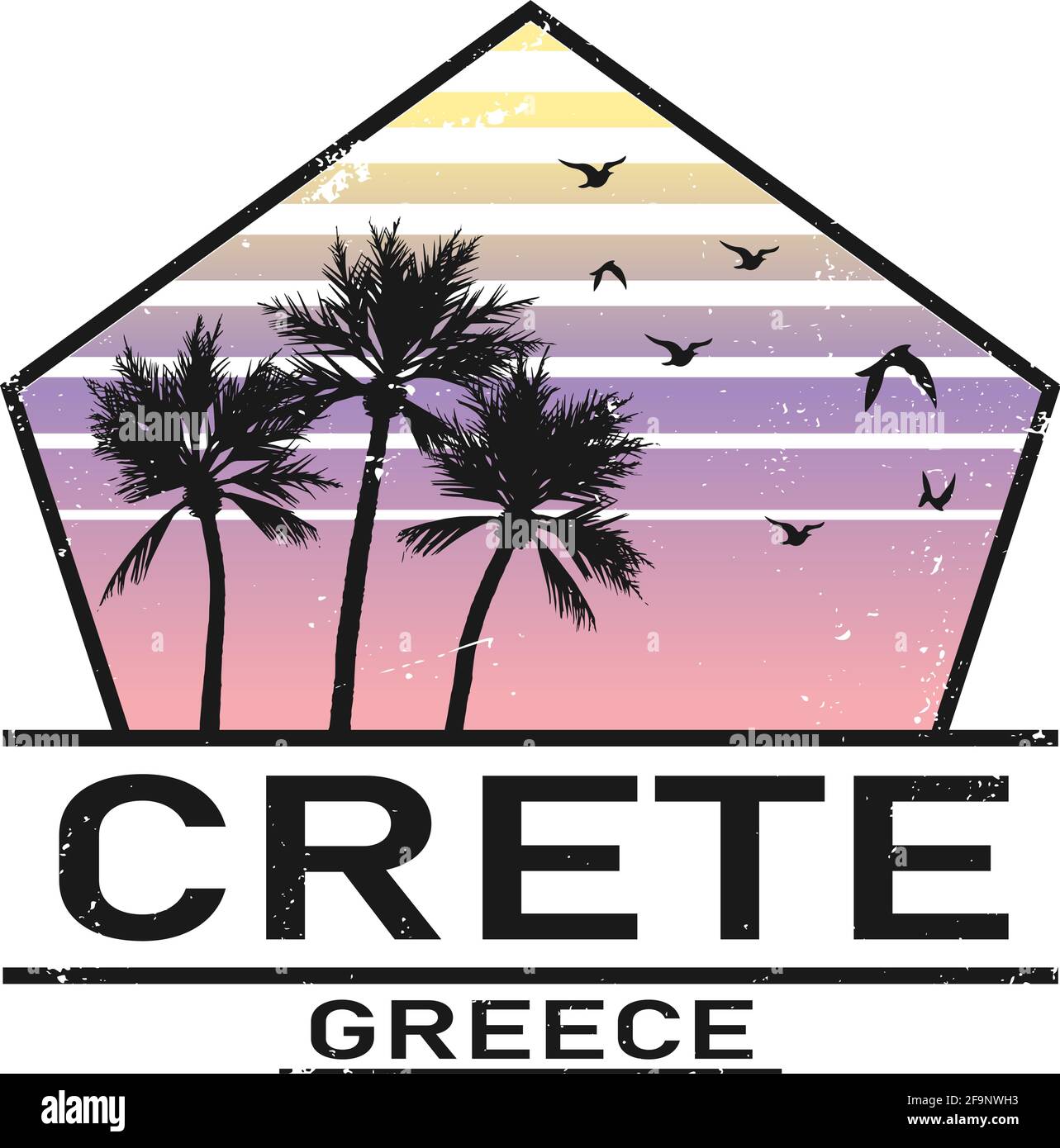 Crete. Cute isolated inscription Logo. Greek island. t-shirt design ...