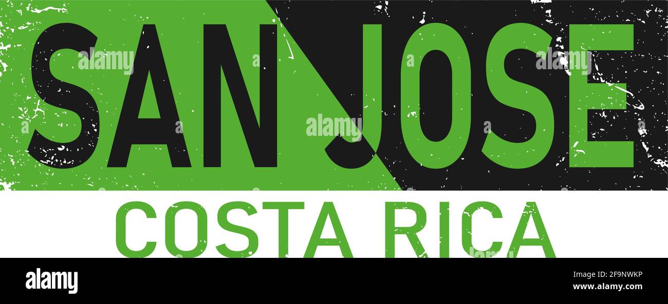 san jose costa rica card and letter design in colorful color and ...