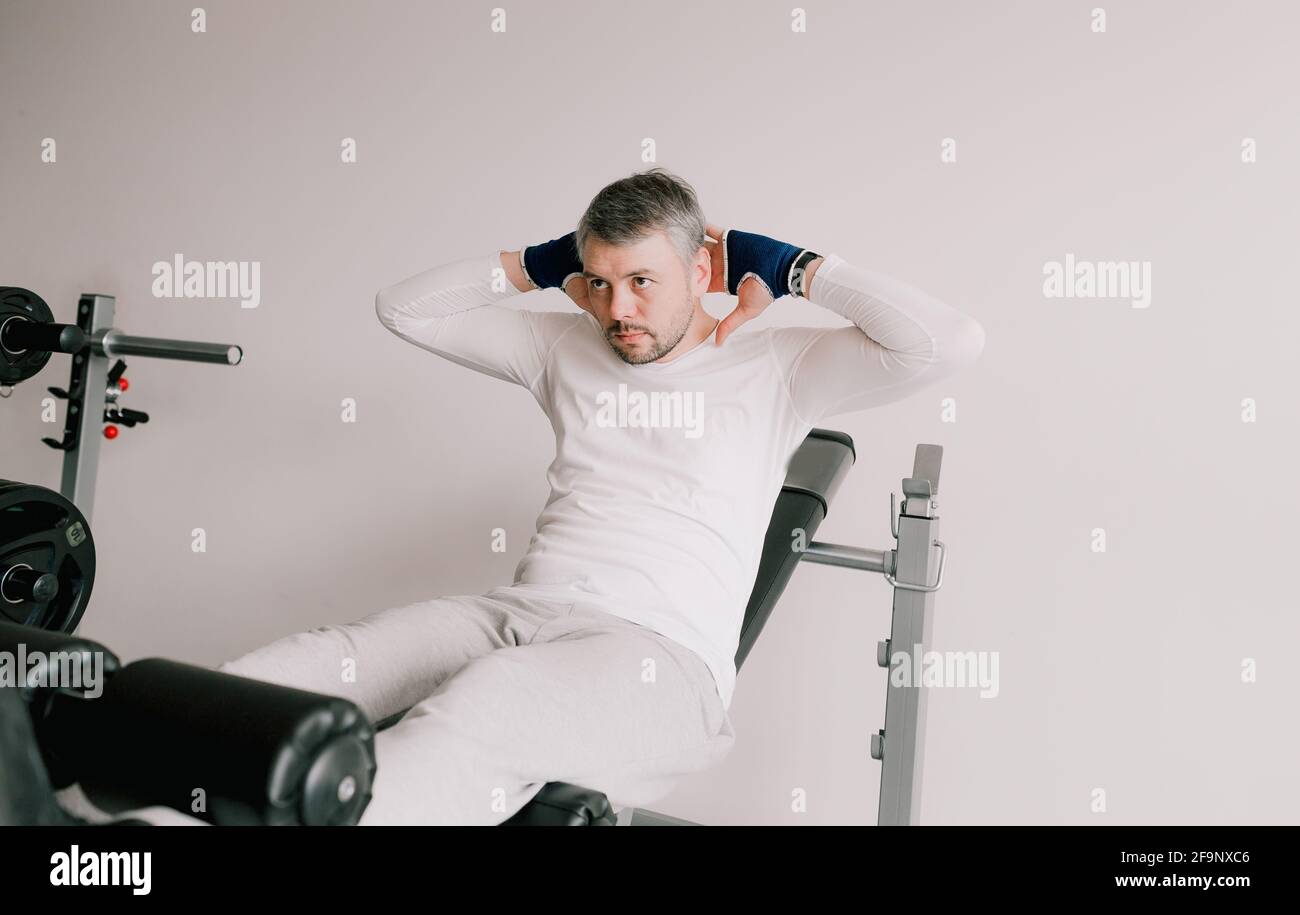 Bench man press white background hi-res stock photography and images ...