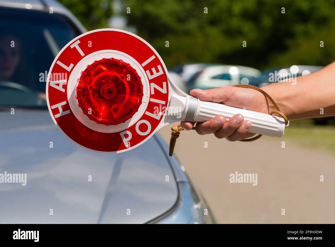 Police - policeman or cop in uniform stop car in traffic control Stock ...