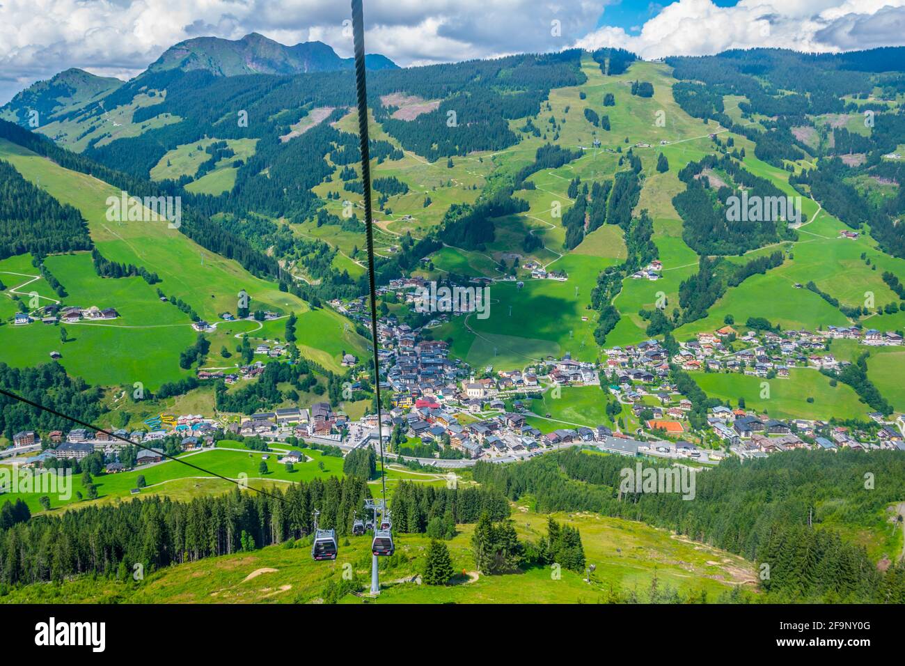 aerial view of Saalbach village in Austria Stock Photo - Alamy