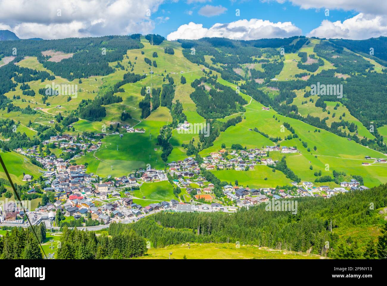 aerial view of Saalbach village in Austria Stock Photo - Alamy