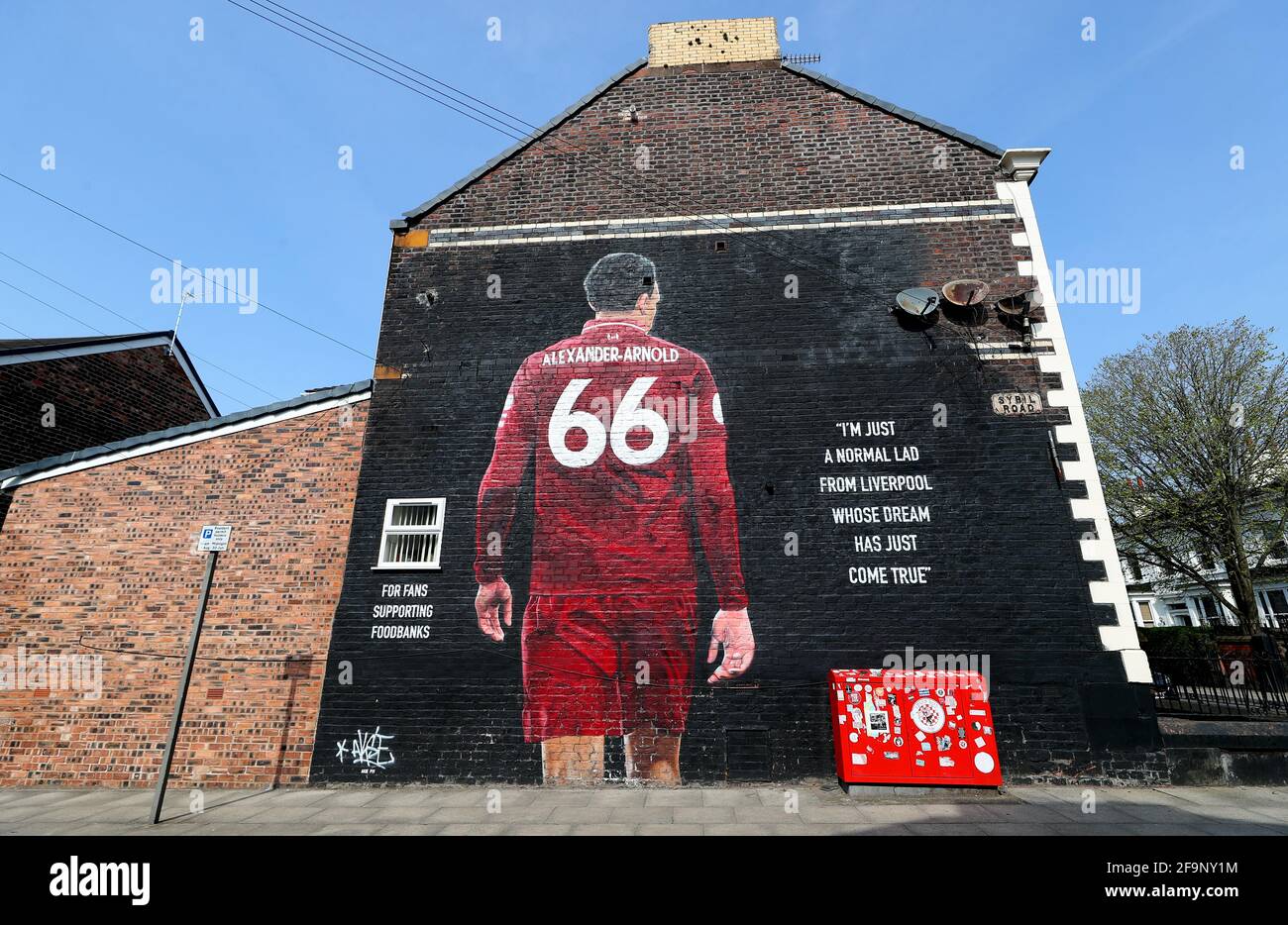 A general view of a mural of Liverpool's Trent Alexander Arnold on ...