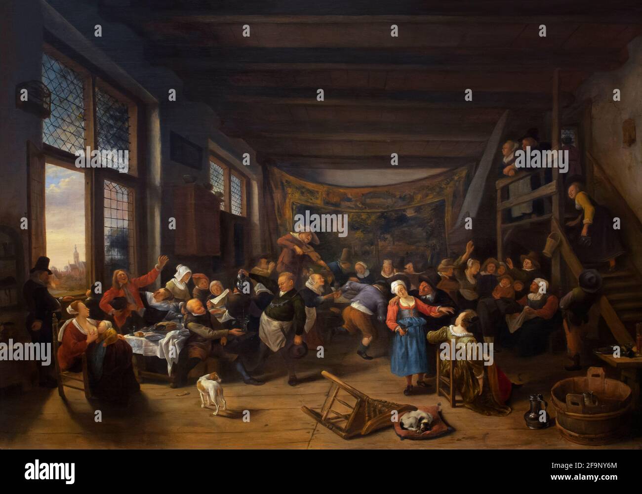 Wedding Party in a Farmer's Tavern, Jan Steen, 1665 Stock Photo - Alamy