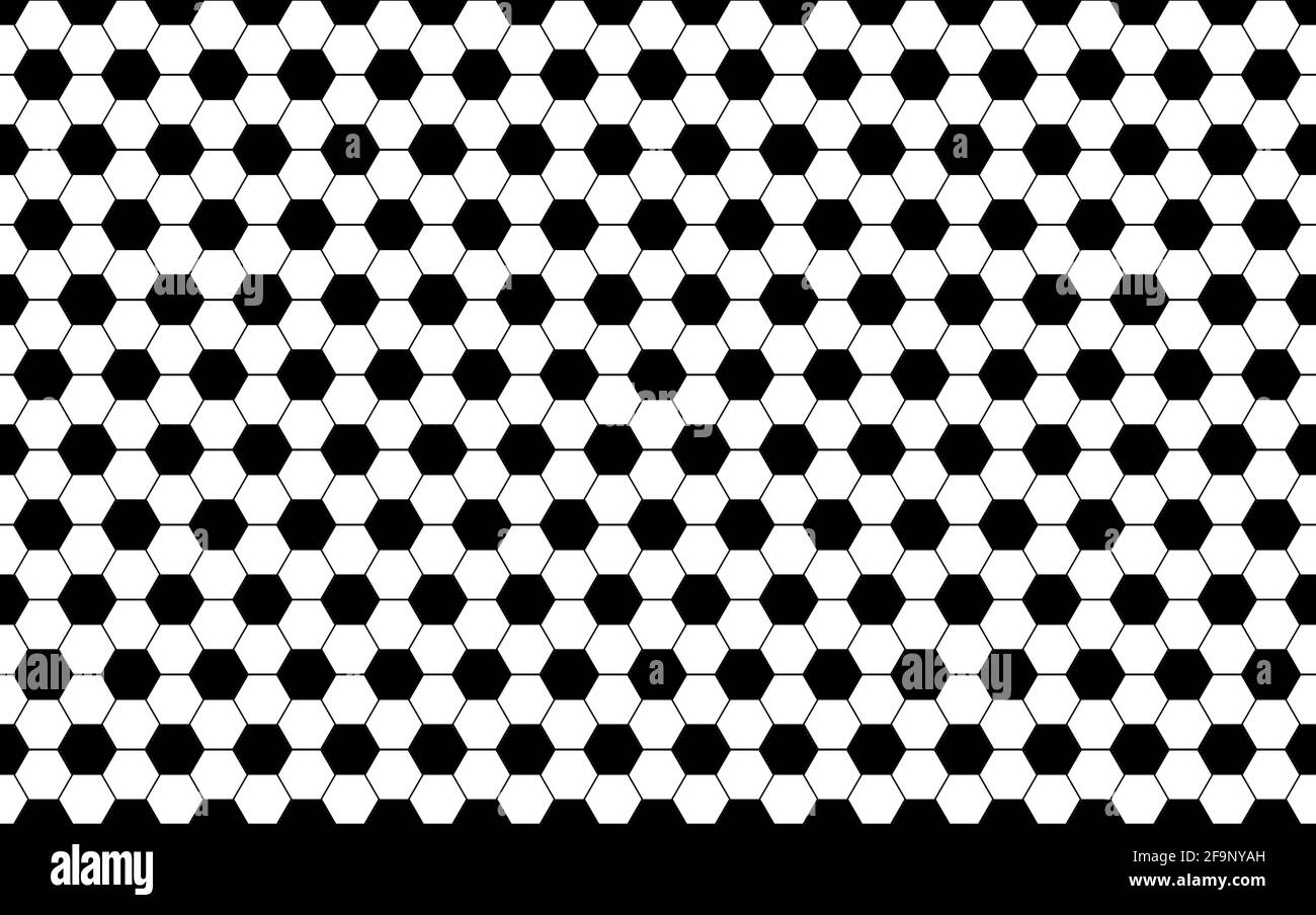 Seamless football pattern background. Vector model with black and white ...