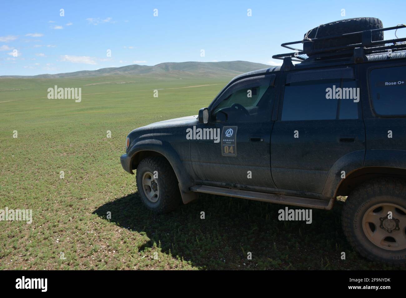 A Lexus 450 on an off-road trip through Mongolia. The car was almost ...