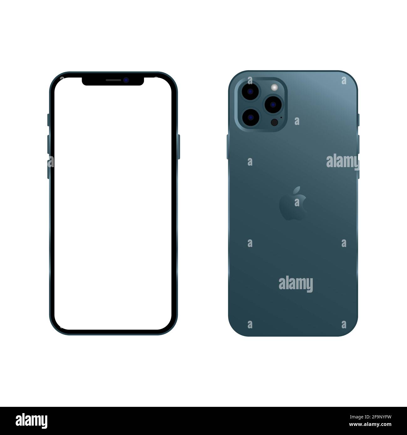 Vinnytsa, Ukraine - April 19 2021 New Pacific Blue Color Iphone 12 Pro ...