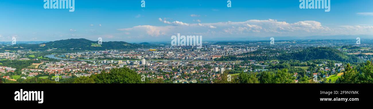 Aerial view of the Austrian city Linz Stock Photo - Alamy