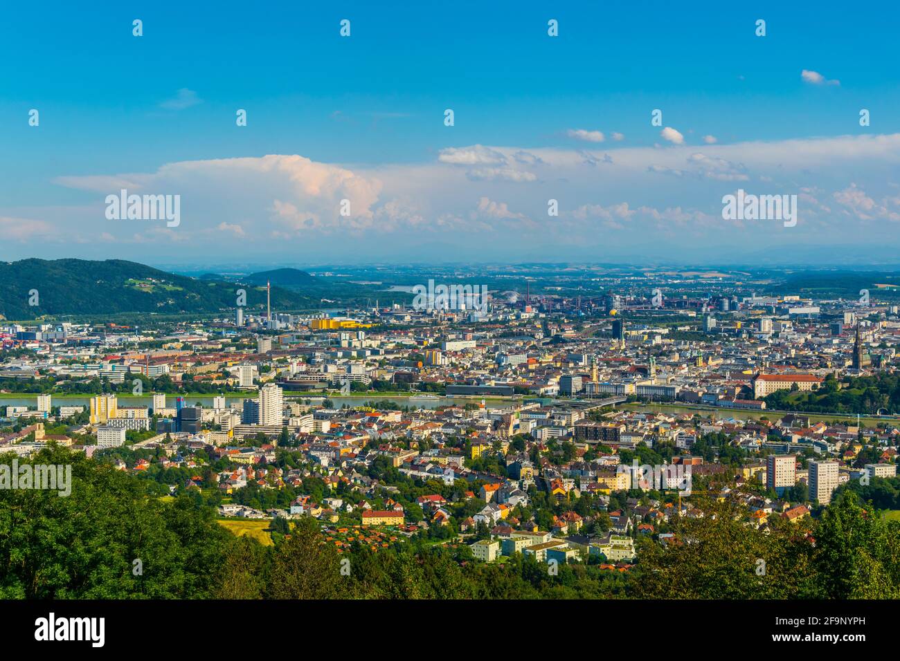 Aerial view of the Austrian city Linz Stock Photo - Alamy