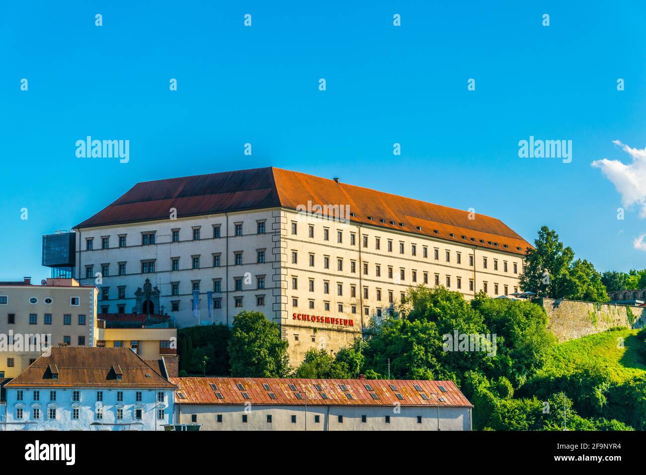 View of the Schloss museum in the Austrian city Linz Stock Photo - Alamy