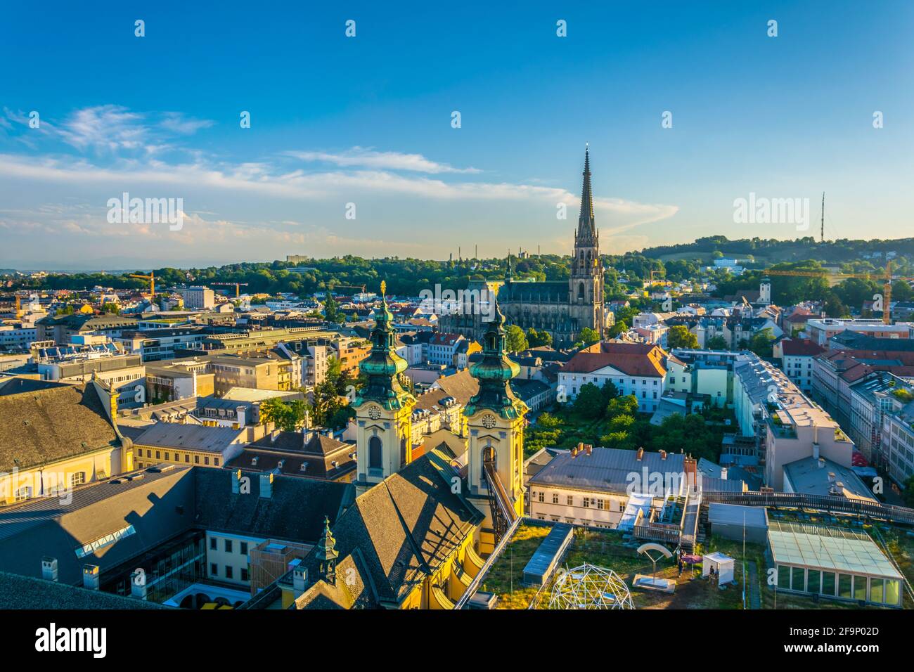 Old cathedral linz aerial hi-res stock photography and images - Alamy